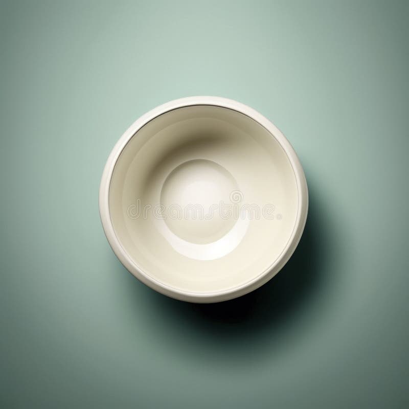 Flat Lay Top View at Empty Round Bowl, Created with Generative AI Stock ...