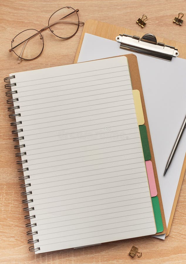 Flat Lay, Top View Office Table Desk Stock Photo - Image of paper ...