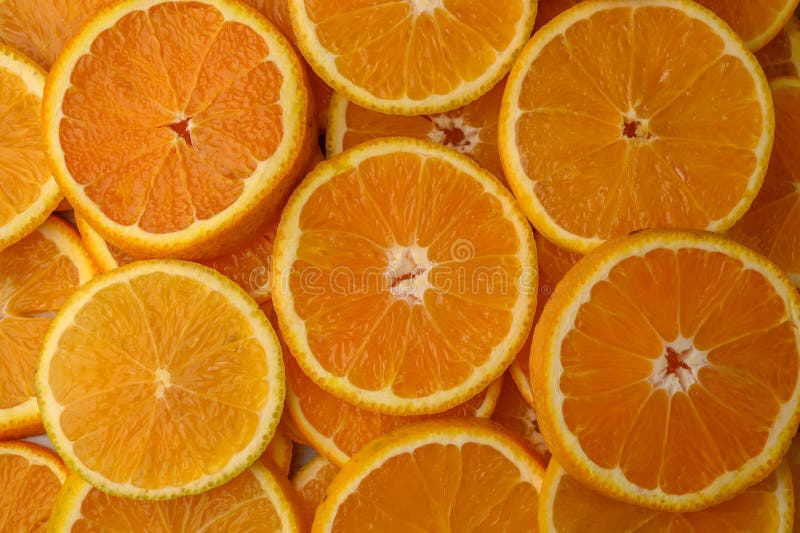 Slices of Orange . Flat Lay, Top View. Stock Illustration ...