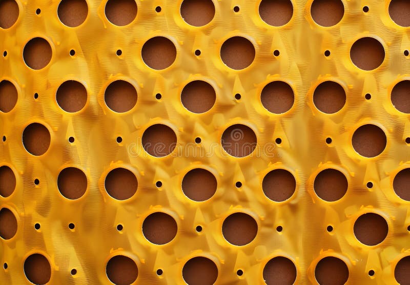 Yellow Brown Mesh Fabric with Circular Holes Stock Illustration ...