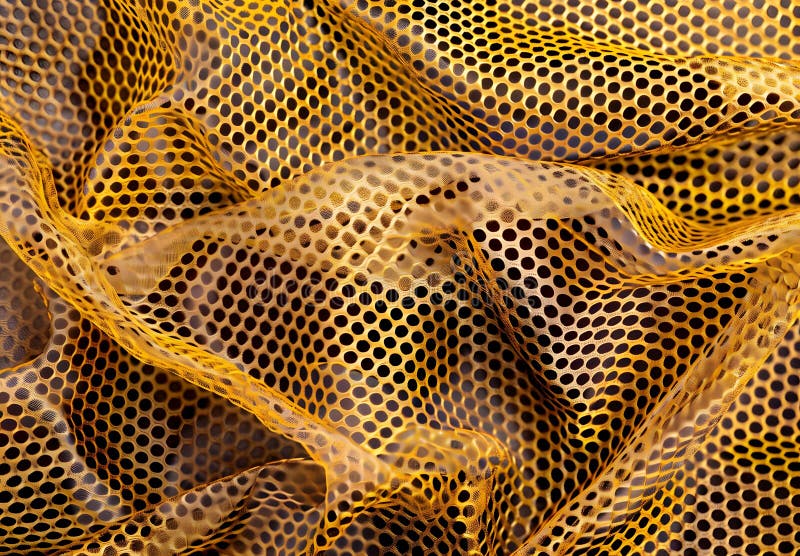 Yellow & Brown Mesh Fabric Texture Seamless Pattern Stock Illustration ...