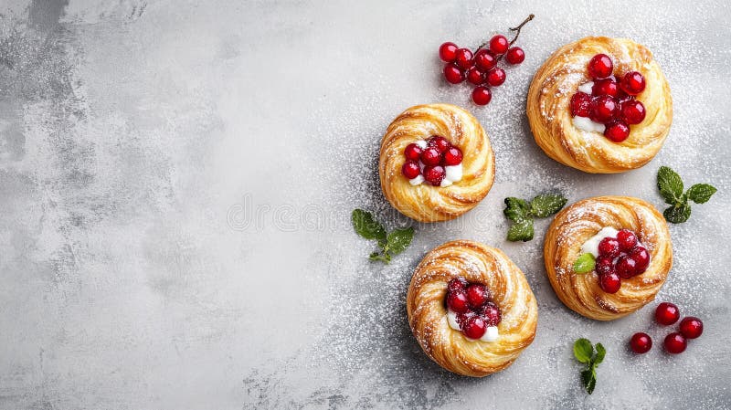 Flat Lay Traditional Danish Pastries Denmark Constitution Day Stock ...