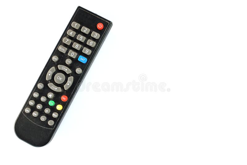 Flat Lay TV Remote Isolate on White Background.concept of Watching TV ...