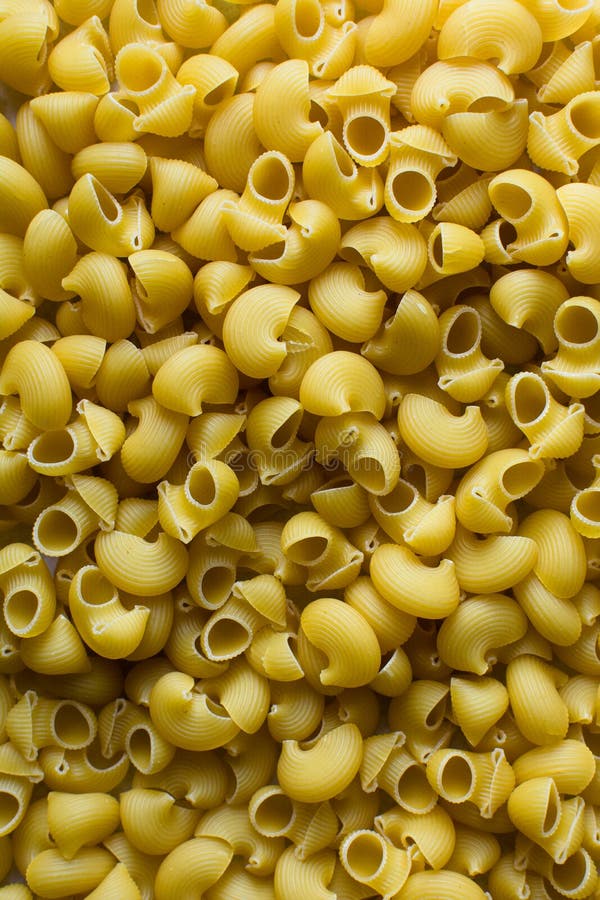 Flat Lay of Uncooked Pipe Rigate Pasta, Top View of Pipe Rigate Pasta ...