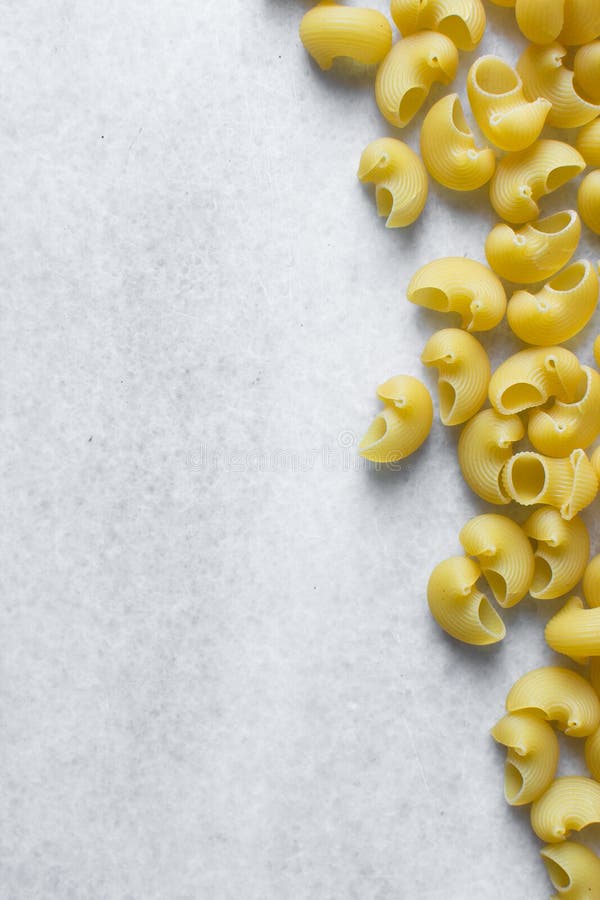 Flat Lay of Uncooked Pipe Rigate Pasta, Top View of Pipe Rigate Pasta ...