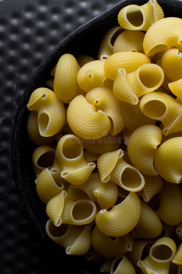 Flat Lay of Uncooked Pipe Rigate Pasta, Top View of Pipe Rigate Pasta ...
