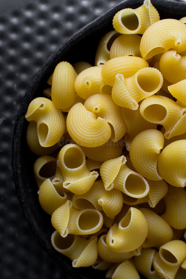 Flat Lay of Uncooked Pipe Rigate Pasta, Top View of Pipe Rigate Pasta ...