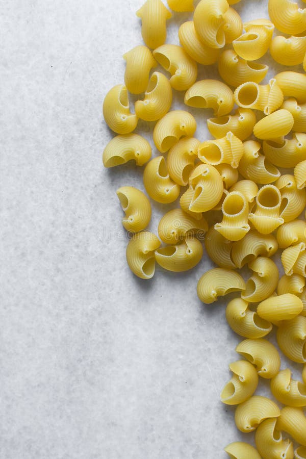 Flat Lay of Uncooked Pipe Rigate Pasta, Top View of Pipe Rigate Pasta ...