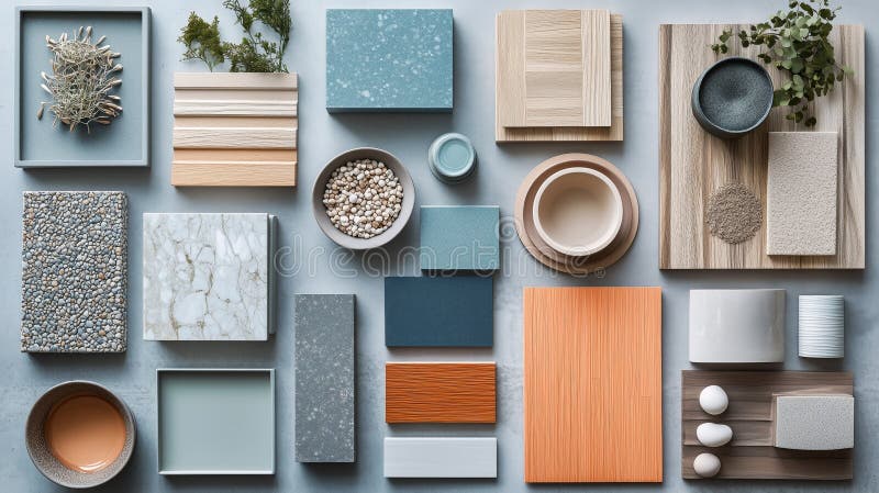 Minimalist Decorative Elements with Pastel Textures Stock Illustration ...