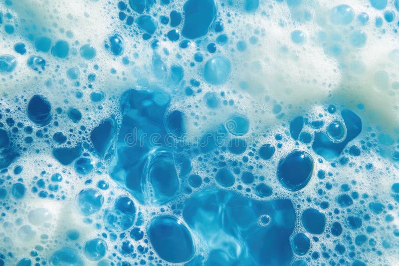 Flat Lay of Vibrant Blue Water and Bubbles. Stock Illustration ...