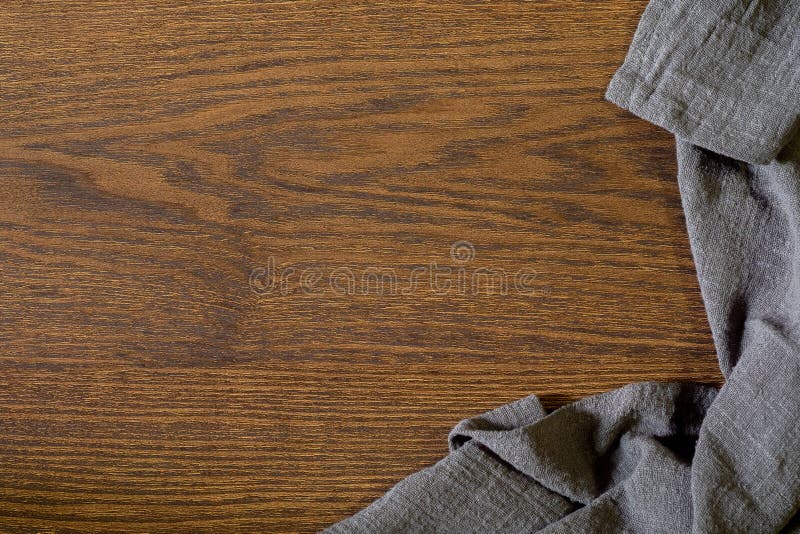 Flat Lay, View from Above Empty Kitchen Table with Napkin. Old Cooking ...