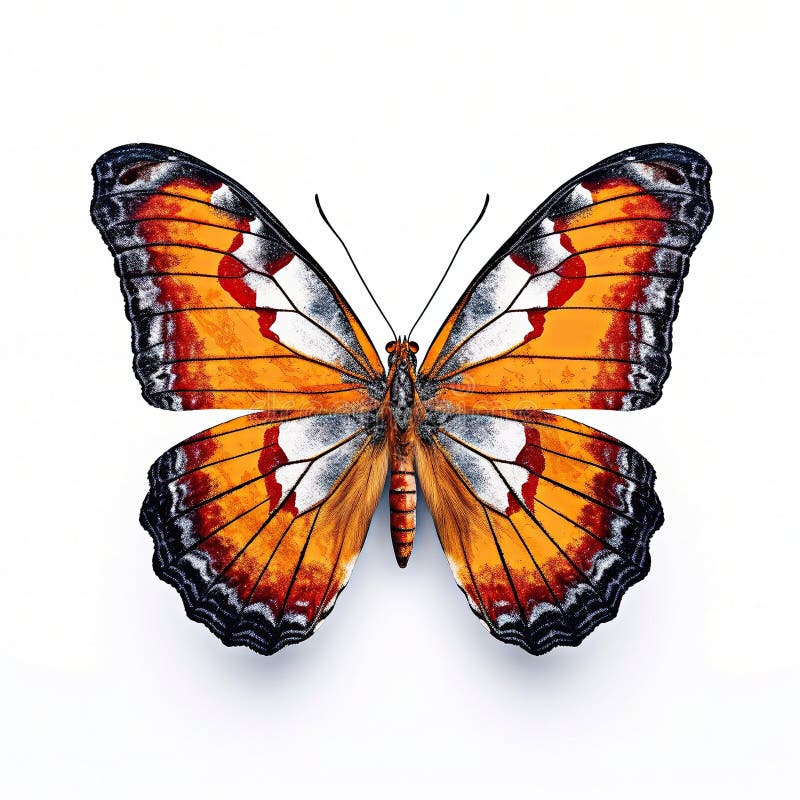 Flat Lay View of the Butterfly on White Background, Created with ...