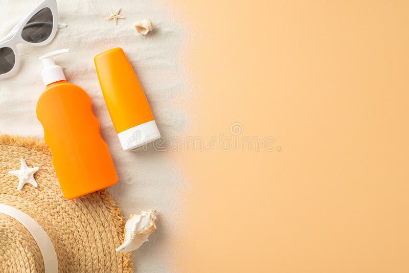 Flat Lay View of Essential Summer Beach Items Including Sunglasses ...