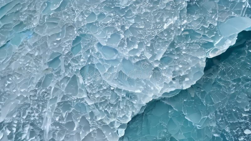 Flat Lay View of Thin Ice Sheets Overlapping, Creating a Fractured and ...
