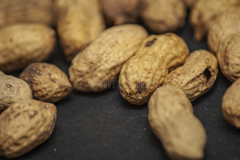 Flat Lay Wave Shape of Roasted Unsalted Peanuts, Peanuts in Skin and ...