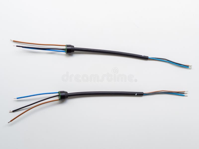 Flat Lay Wires on a White Background Stock Photo - Image of insulation ...
