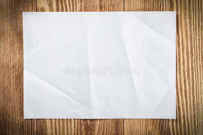 Flat Lay Wooden Table with Paper Sheet Stock Image - Image of paper ...