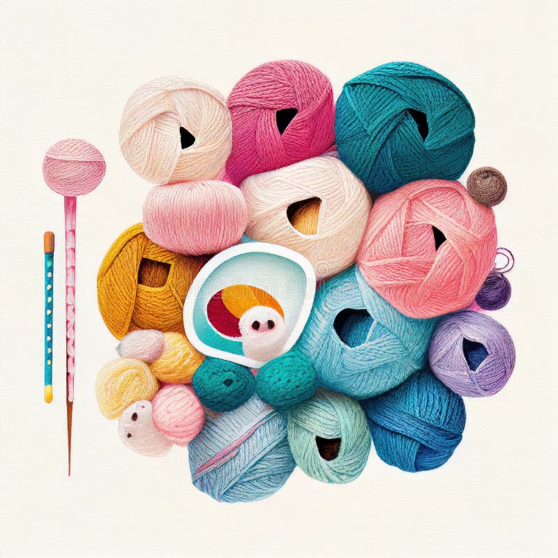 Flat Lay Yarn and Accessories for Craft Knitting and Crochet Created ...
