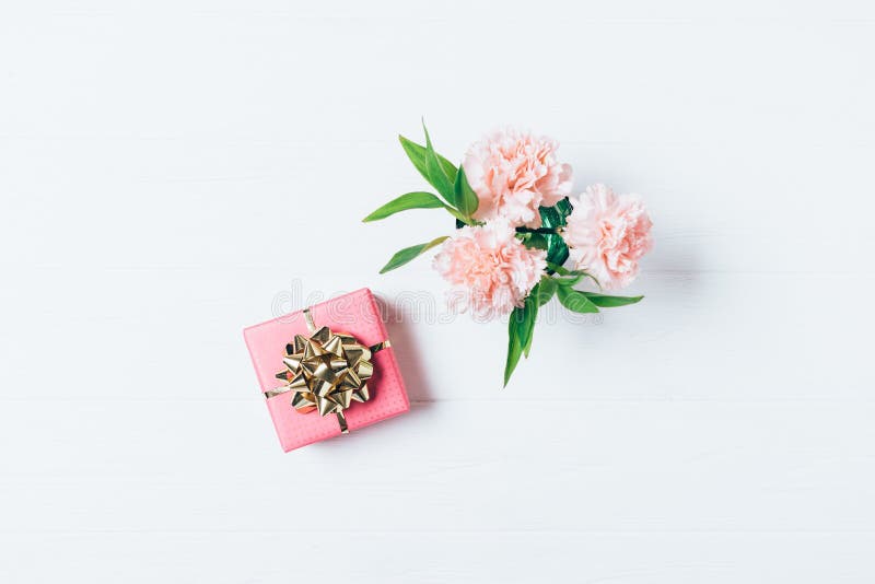 Flat Layout Bouquet of Fresh Flowers Stock Image - Image of floral ...