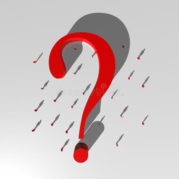 Flat Layout with 3d Human Figures and Question Mark Stock Illustration ...