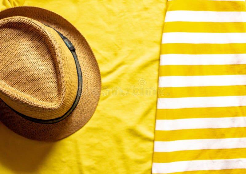 Flat Layout on a Summer Theme. Summer Concept in Yellow Colors Stock ...