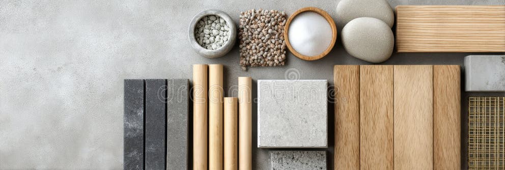 Flat Layout of Various Building Materials Arranged on a Clean Surface ...
