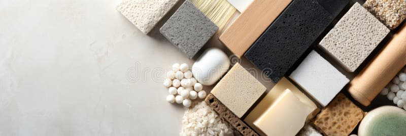 Flat Layout of Various Building Materials on a Clean Surface with Open ...