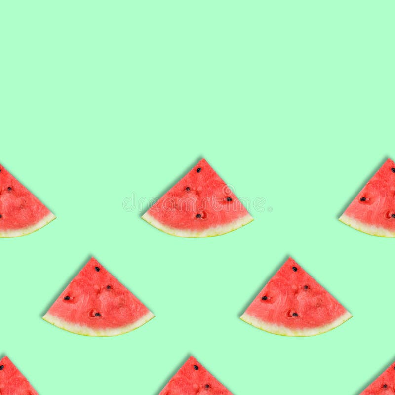 Flat Layout of Watermelon Slices. Watermelon Seamless Pattern Stock ...