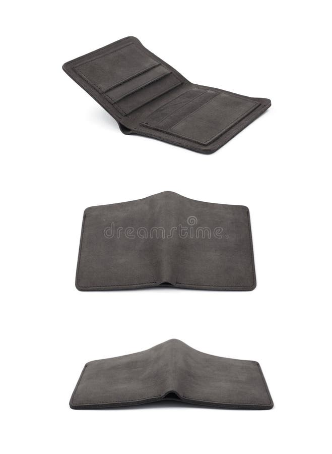 Flat Leather Wallet Isolated Stock Photo - Image of bills, modern: 92889192