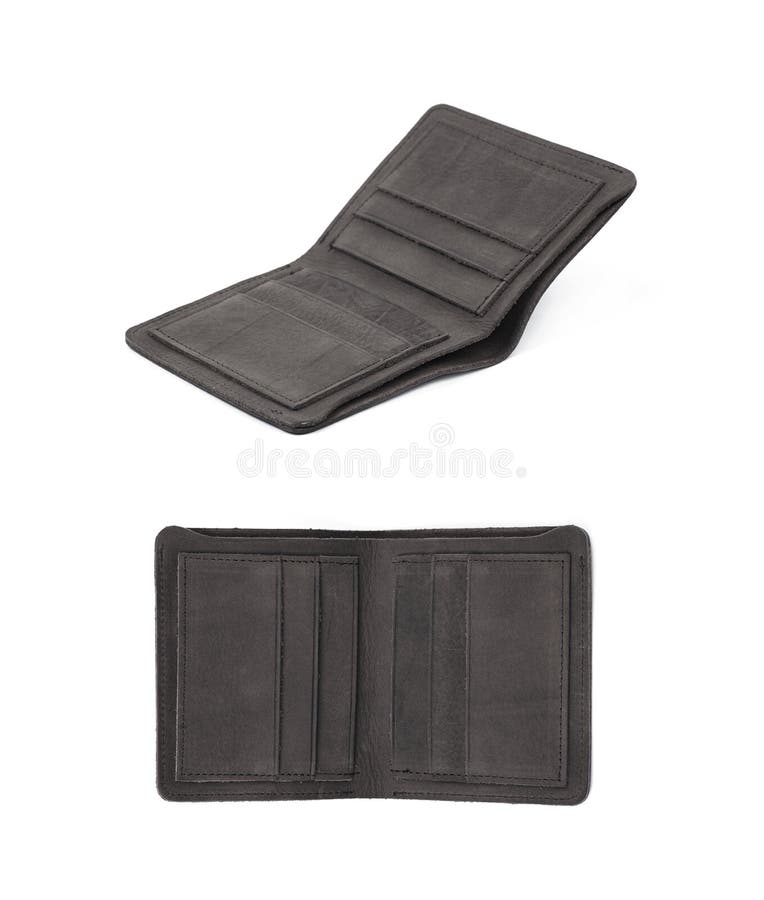 Flat Leather Wallet Isolated Stock Image - Image of money, payment ...