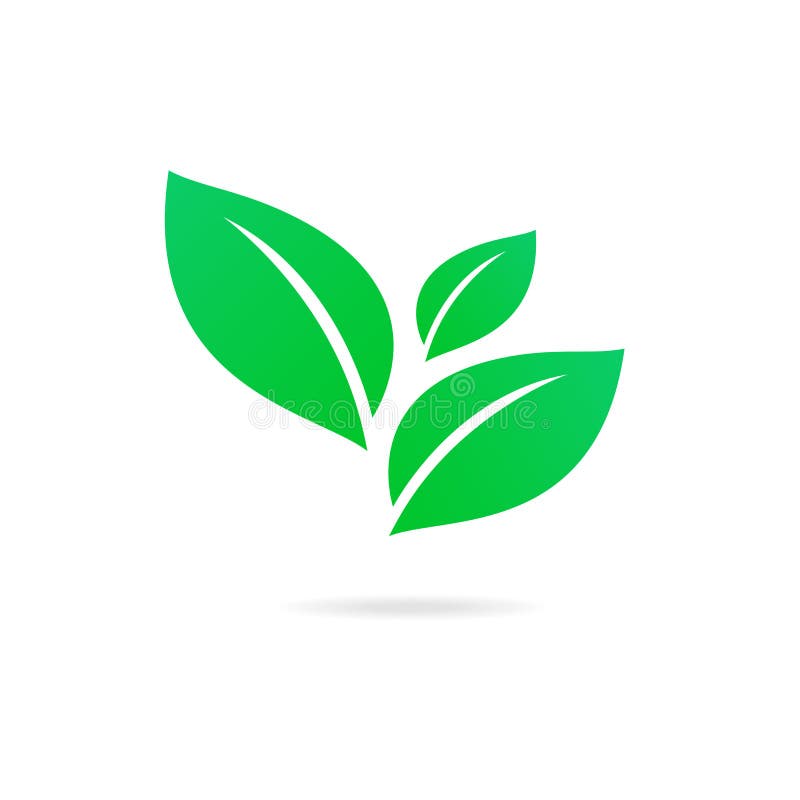 Flat Leaves Icons. Abstract Green Leaf Logo Vector Design Stock ...
