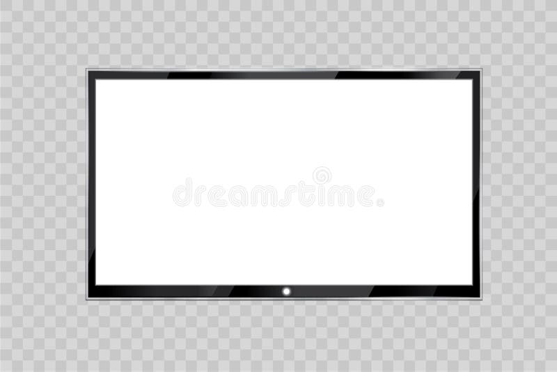 Flat Led Monitor of Computer or Black Photo Frame on a Transparent ...