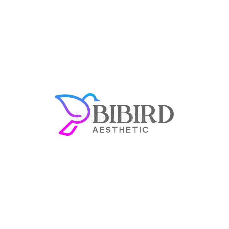 Flat Letter BIBIRD AESTHETIC Color Logo Design Stock Vector ...