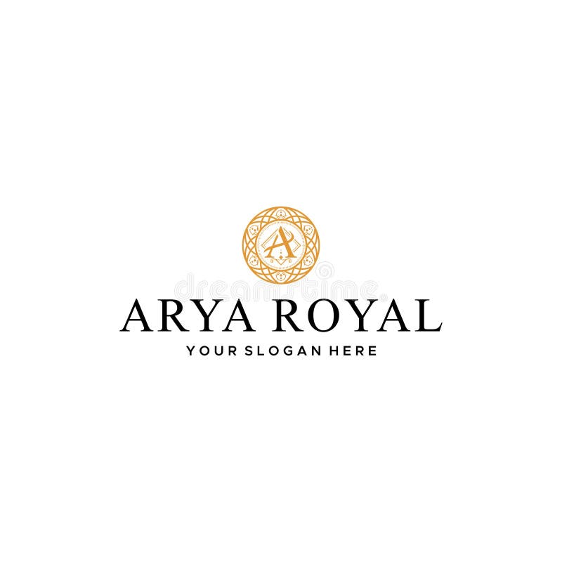 Flat Letter Mark Initial a ARYA ROYAL Logo Design Stock Vector ...