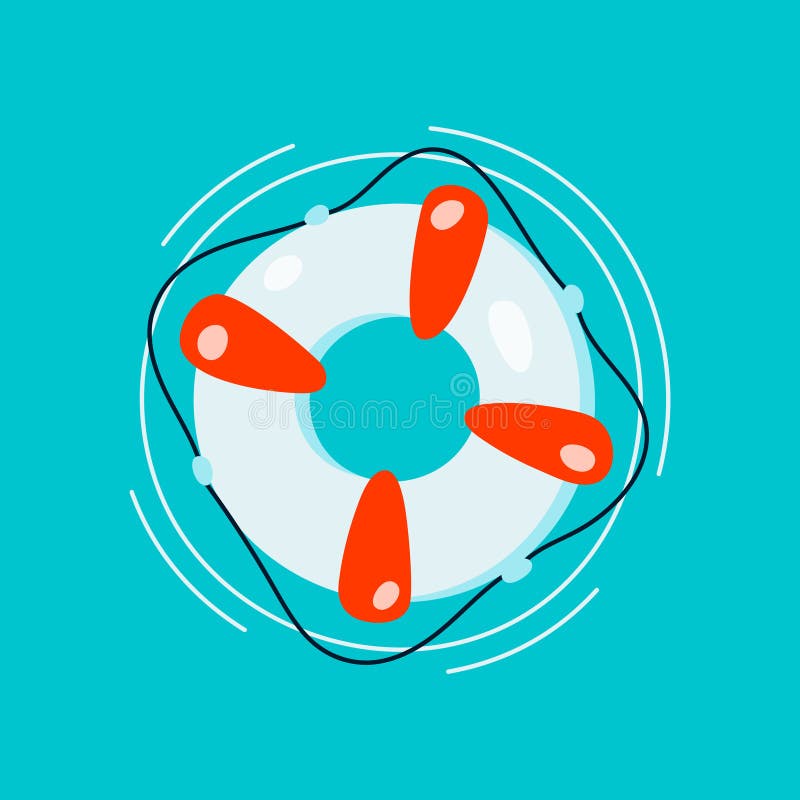 Flat Lifebuoy, Inflatable Swimming Ring. Vector Illustration Stock ...