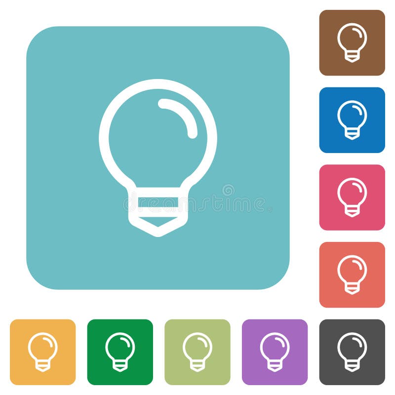 Flat light bulb icons stock vector. Illustration of curved - 186272483