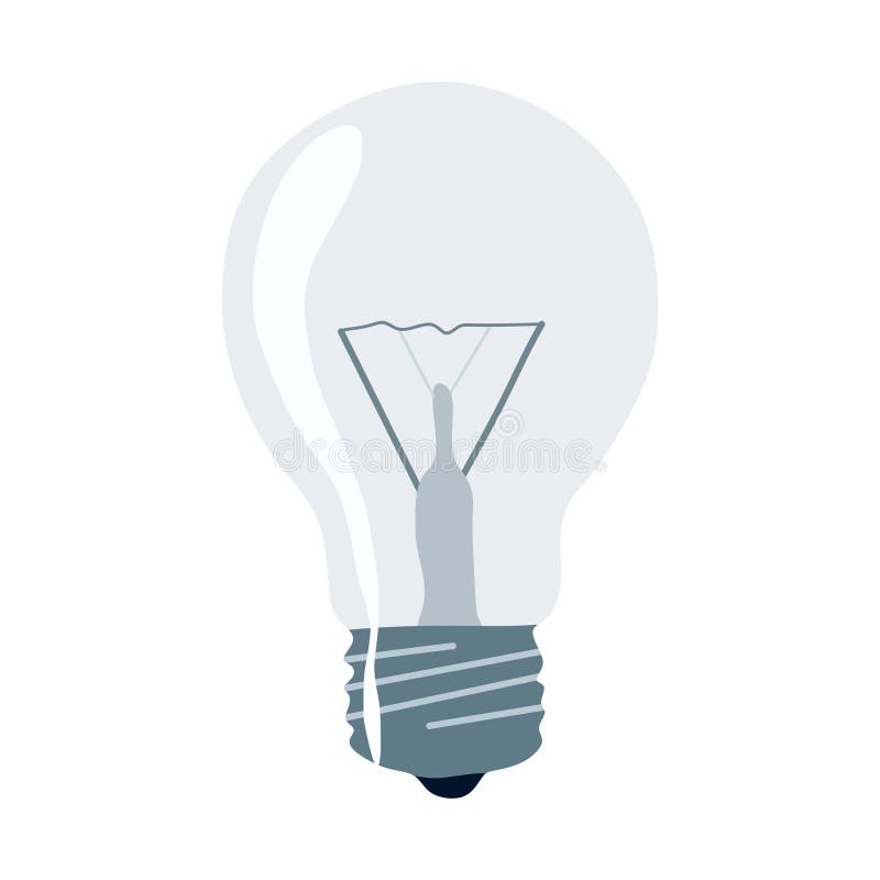 Flat Light Bulb Vector Illustration. Idea Symbol. Electric Lamp, Light ...