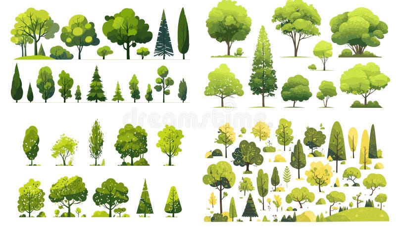 Minimalist Flat Light Green Tree Vector Design Stock Vector ...