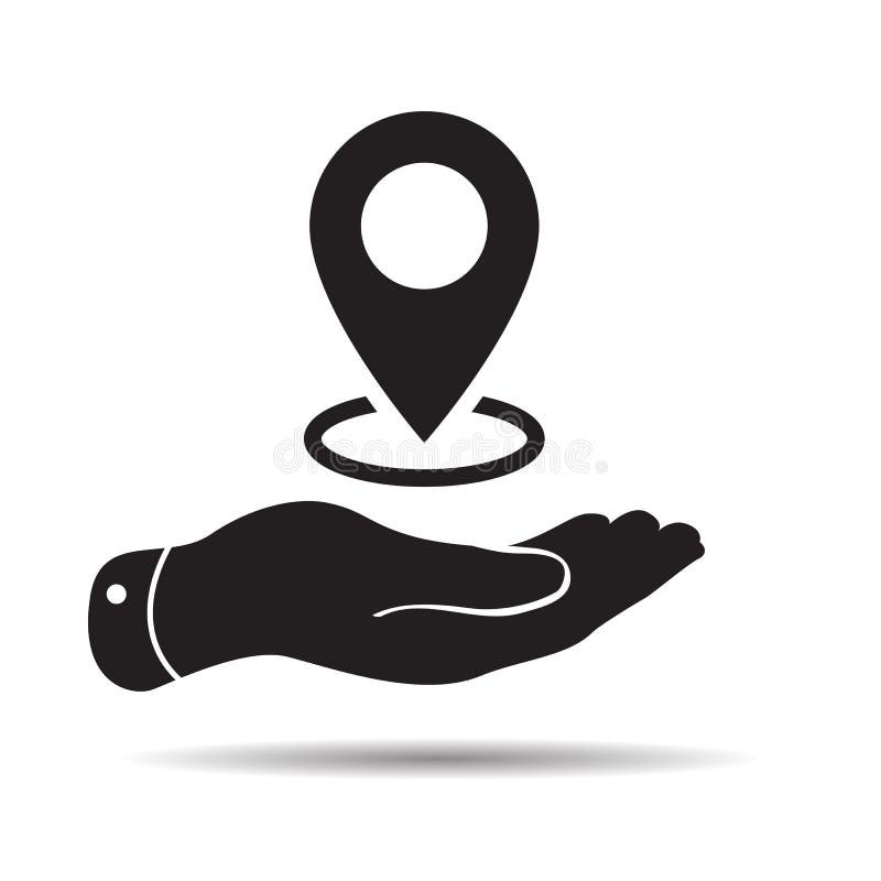 Flat Line Design Graphic Image Concept of Hand Showing Black Map ...