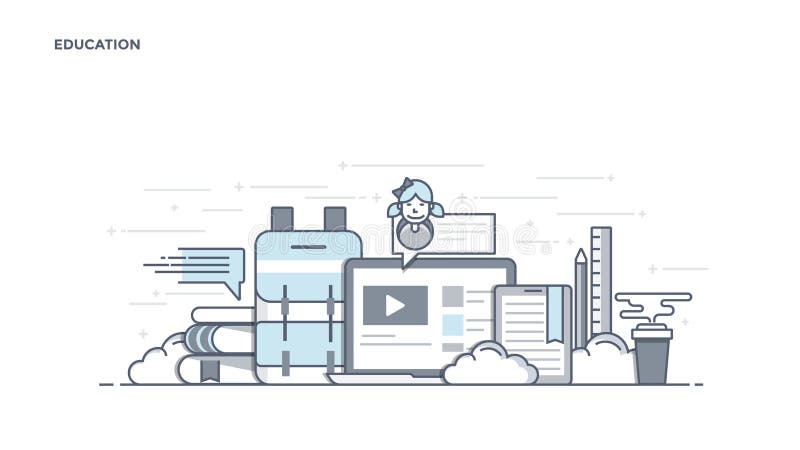 Set of Flat Line Color Banners Design Concepts Stock Vector ...