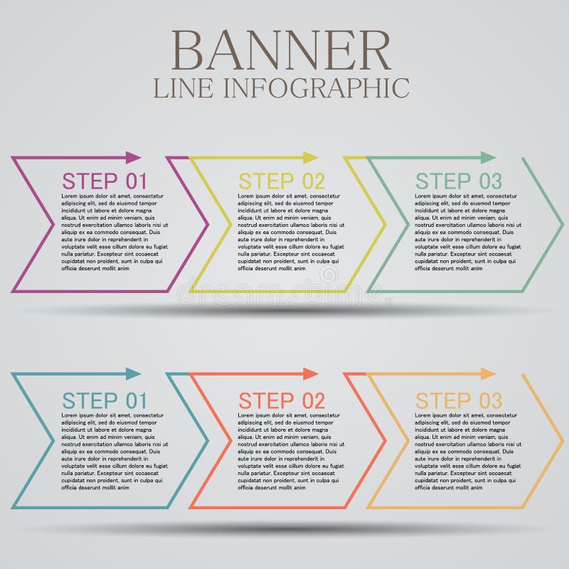 Flat Line Elements for Infographic Steps Stock Vector - Illustration of ...