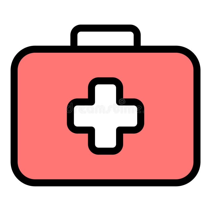 Flat Line First Aid Kit Icon a Simple and Modern Medical Illustration ...