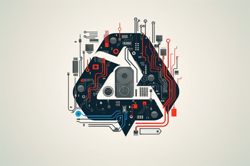 Flat Line Ic, Processor, Microchip Computer Brain Icon Symbol Sign ...