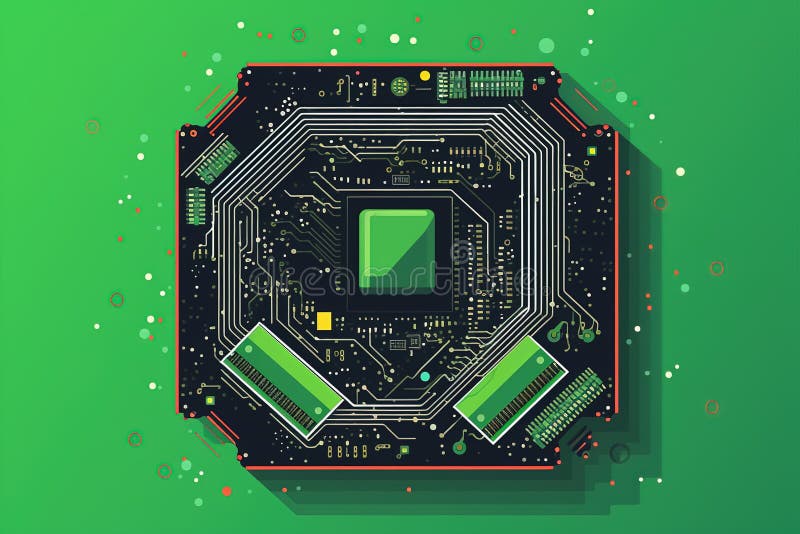 Flat Line Ic, Processor, Microchip Computer Brain Icon Symbol Sign ...