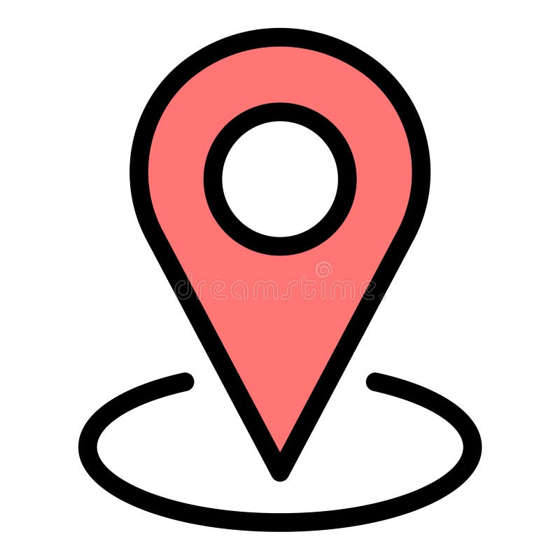 Flat Line Location Icon a Simple and Modern Navigation Illustration ...