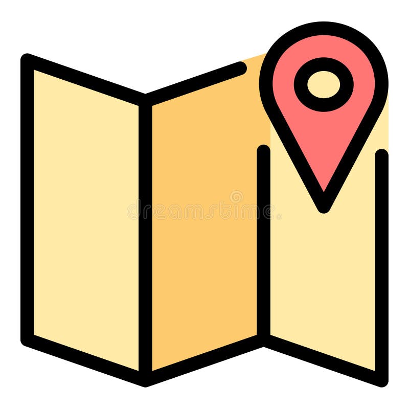 Flat Line Map Location Icon a Simple and Modern Navigation Illustration ...