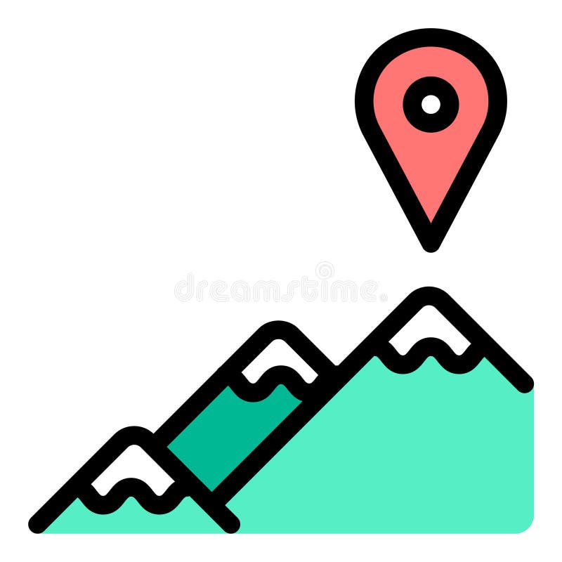 Flat Line Mountain Location Icon a Simple and Modern Adventure ...