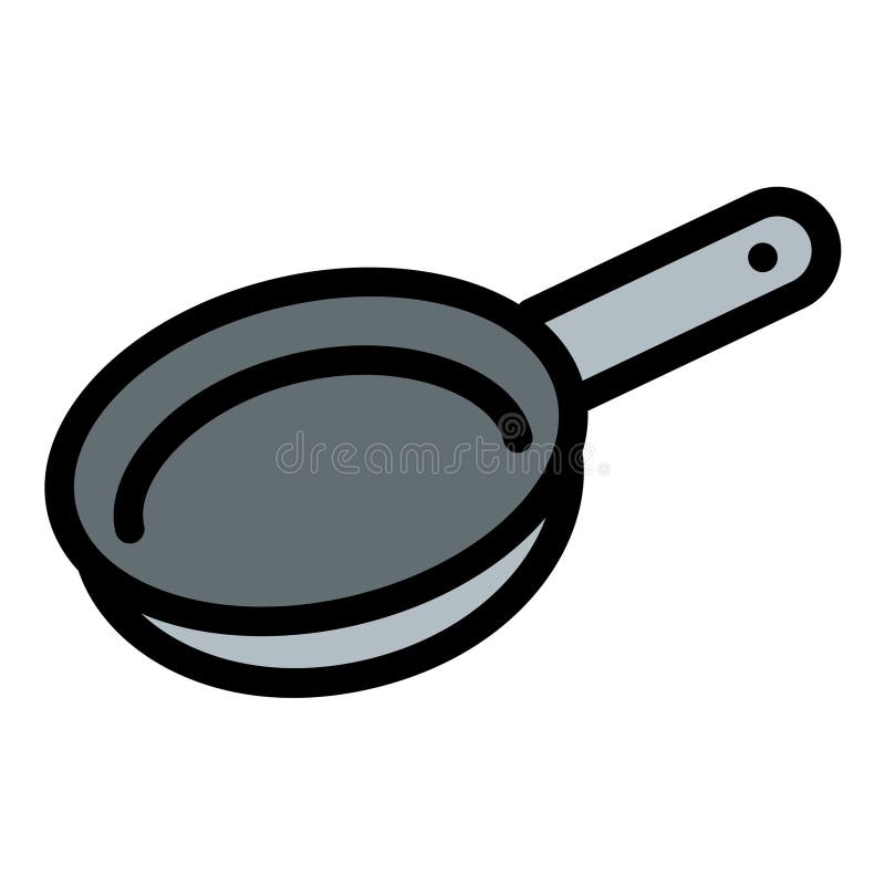 Flat Line Pan Icon a Simple and Modern Cooking Illustration Stock ...