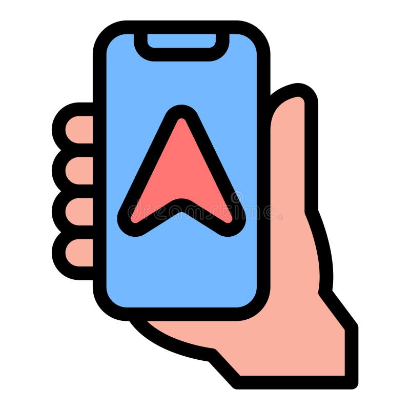 Flat Line Phone Navigation Icon a Simple and Modern Directional ...