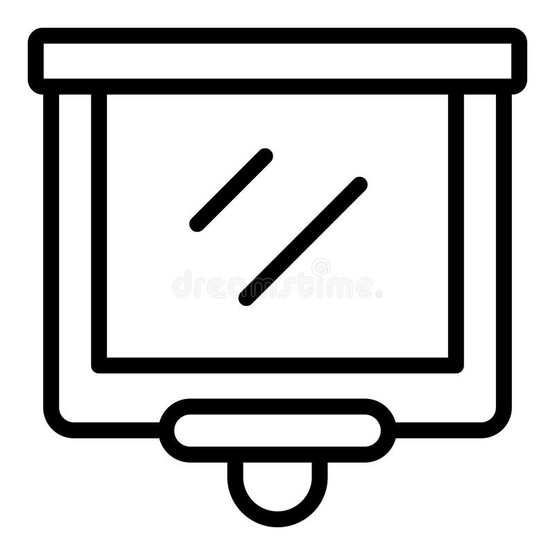 Flat Line Presentation Board Icon Stock Vector - Illustration of ...